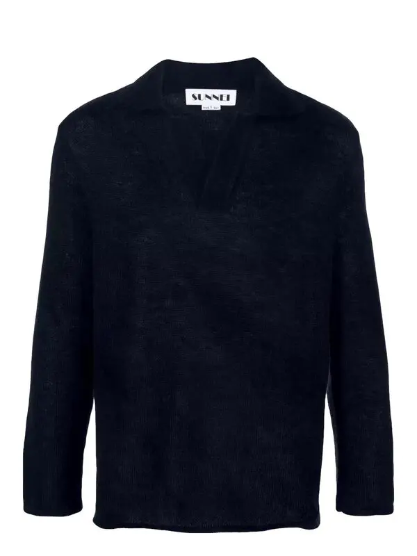 Sunnei Textured Mohair-blend Polo Short - Blue
