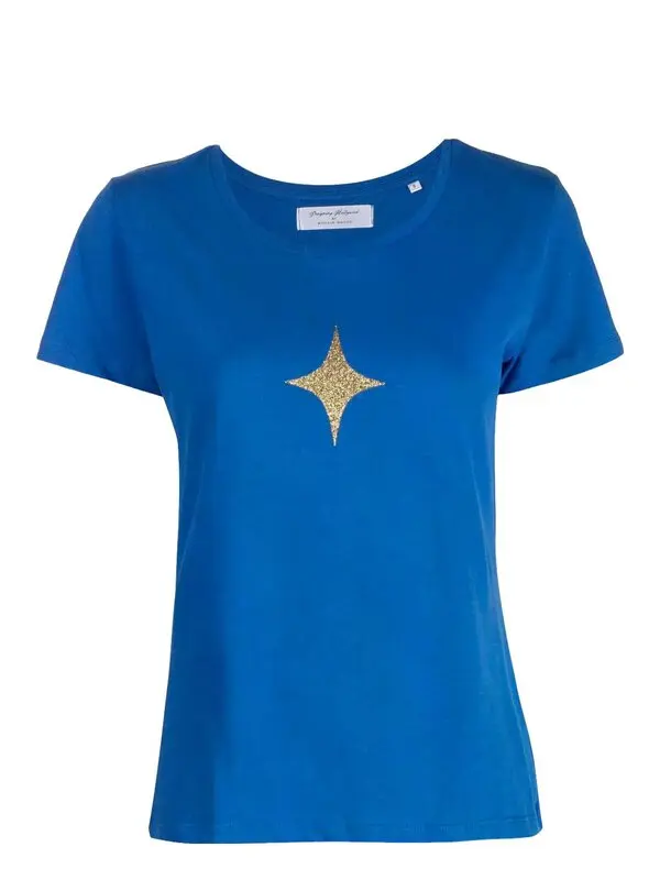 MADISON MAISON Star-print Cotton-jersey T-shirt - Blue