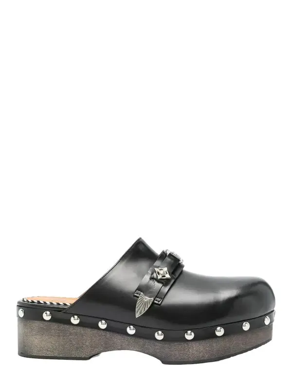 TOGA VIRILIS Strap-detail Clogs - Black