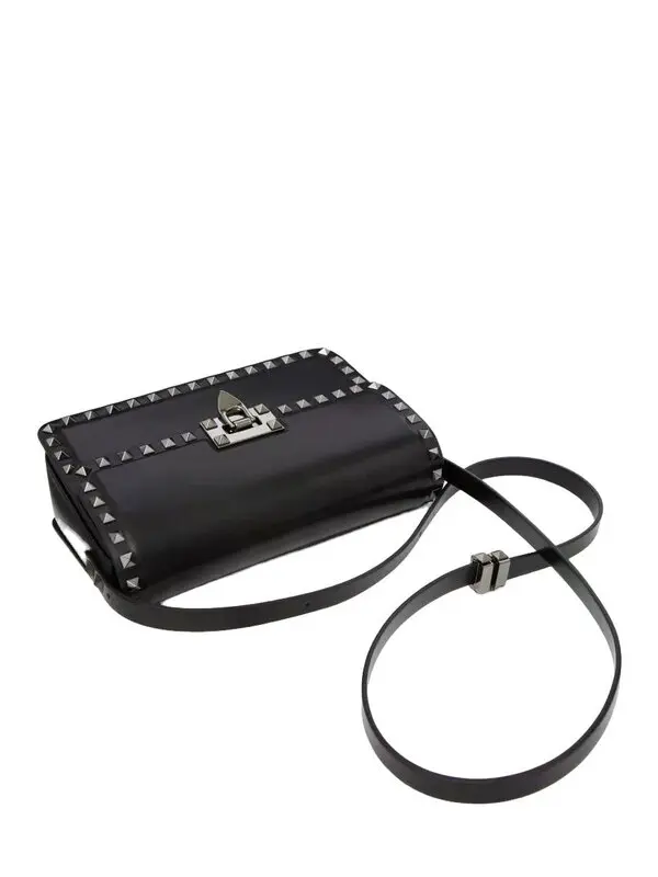 Valentino Garavani Rockstud23 Leather Shoulder Bag - Black