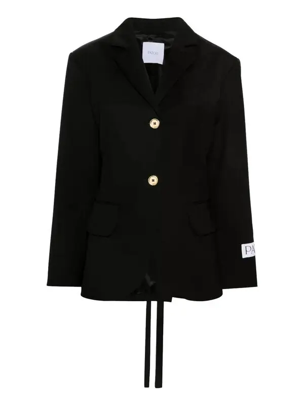 PATOU Single-breasted Belted Blazer - Black