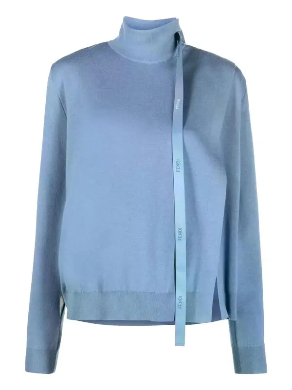 Fendi Logo-detail Wool Sweater - Blue
