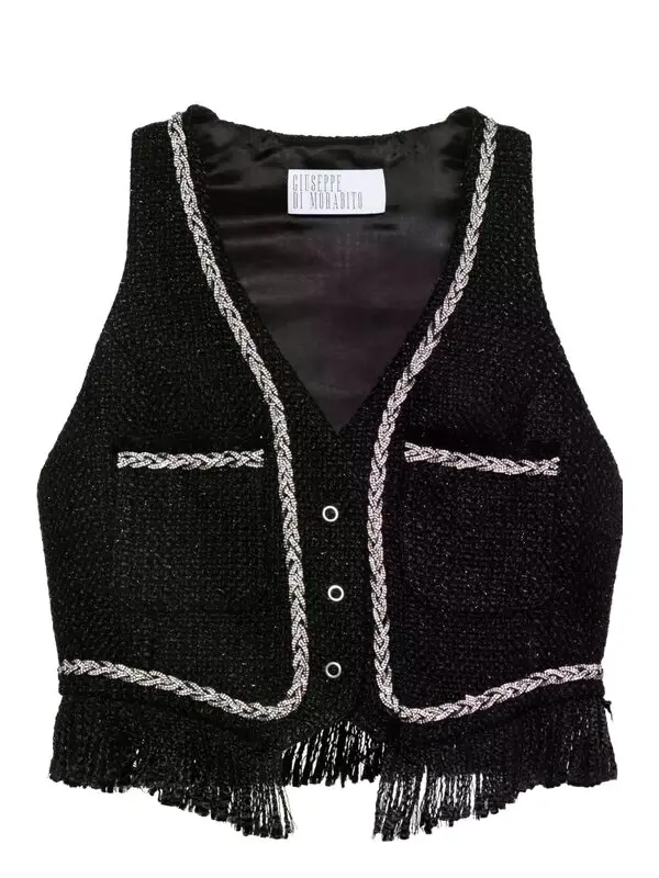 Giuseppe Di Morabito Rhinestone-embellished Bouclé Vest - Black