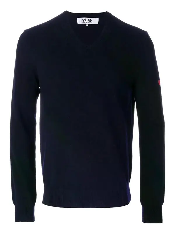 Play Comme Des Garcon Heart-patch Sweater - Blue