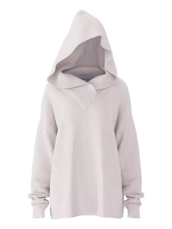 MARGHERITA MACCAPANI Knitted Hooded Jumper - Neutrals