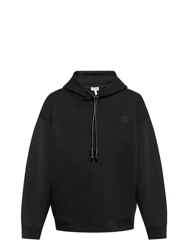 Loewe Anagram-embroidered Hoodie - Black