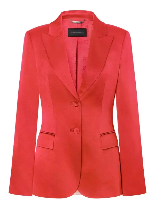 Alberta Ferretti Satin Blazer - Red
