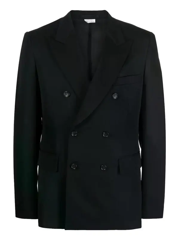 Comme Des Garçons Double-breasted Wool Blazer - Black