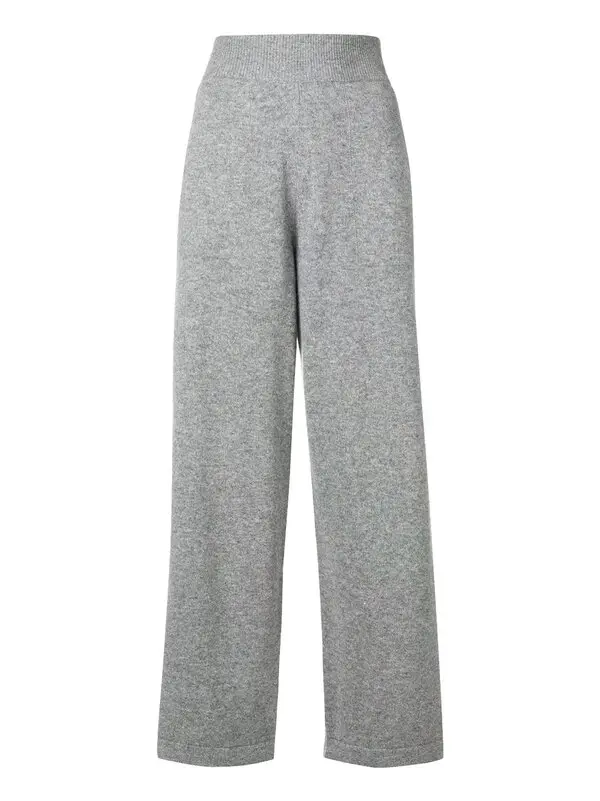 BARRIE Cashmere Ribbed Waistband Track Pants - Grey