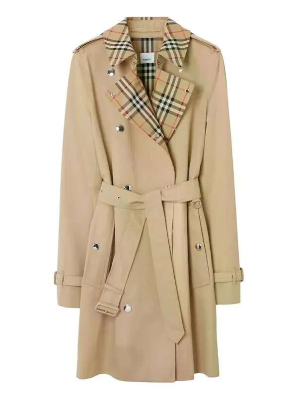 Burberry Vintage Check-trim Short Trench Coat - Neutrals