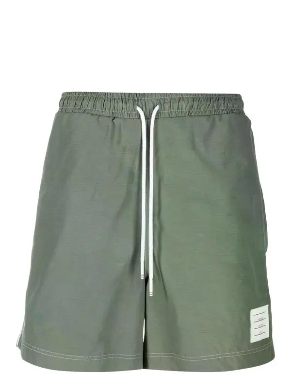Thom Browne Grosgrain-tab Track Shorts - Green