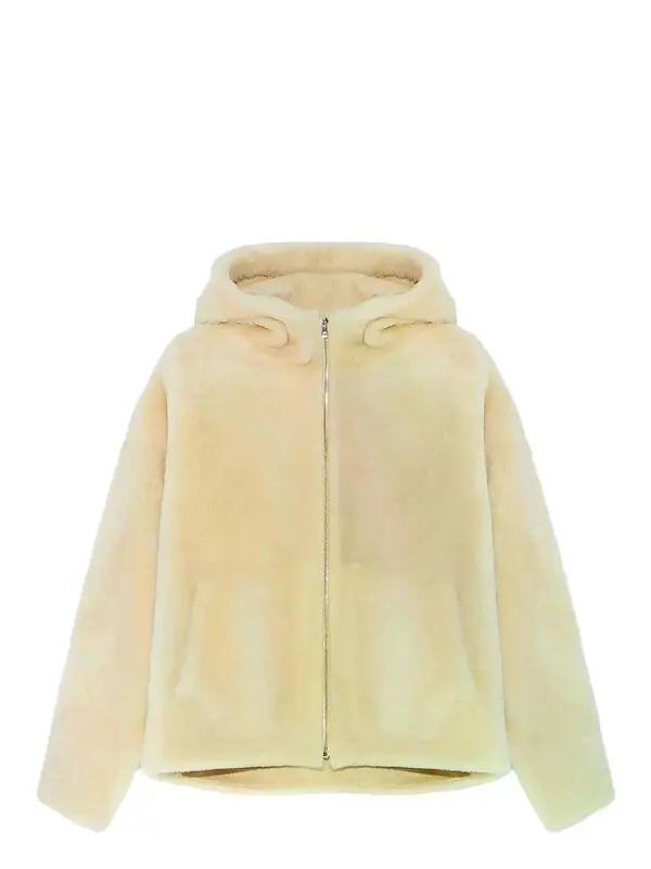 YVES SALOMON Hooded Shearling Jacket - Neutrals