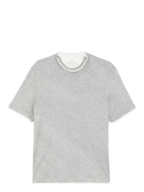 Brunello Cucinelli Mélange-effect T-shirt - Grey