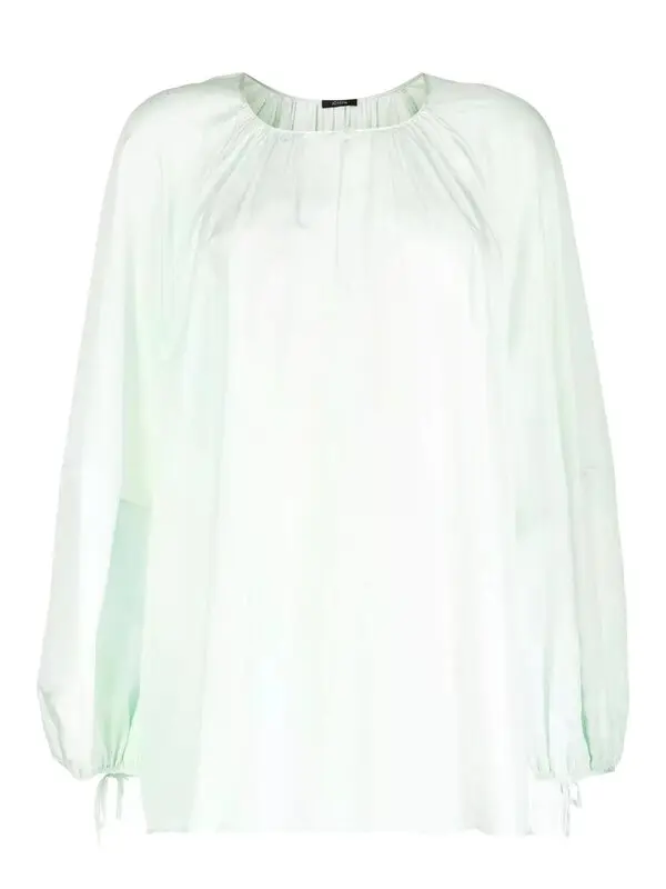 JOSEPH Gathered-neck Silk Blouse - Green