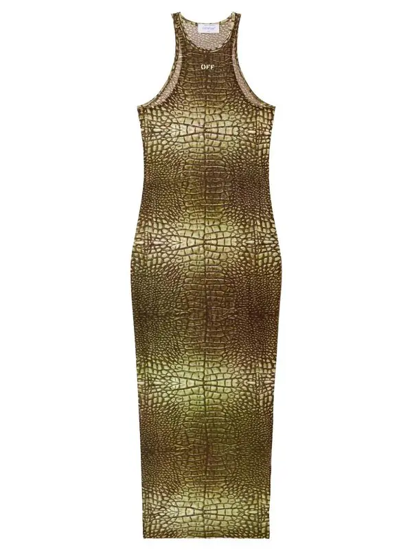 Off-White Croco Dress - Green