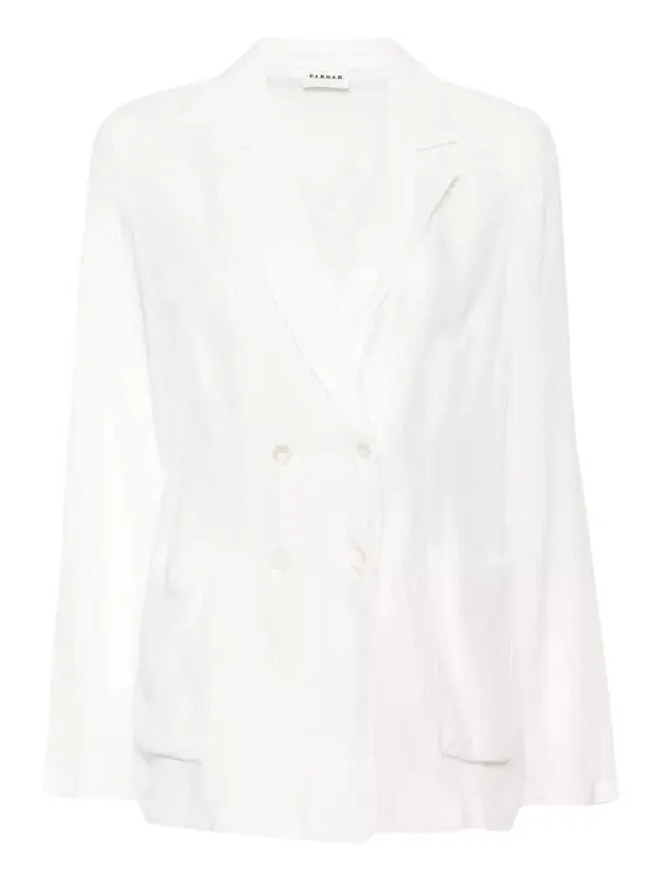 P.a.r.o.s.h Sofia Double-breasted Silk Blazer - Neutrals