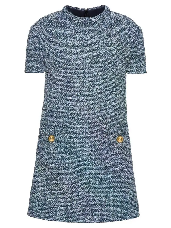 Valentino Garavani Tweed Denim Mini Dress - Blue