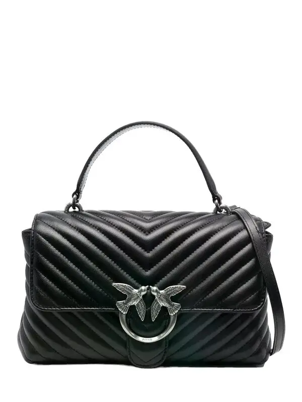 Pinko Love Lady Chevron-quilted Tote Bag - Black