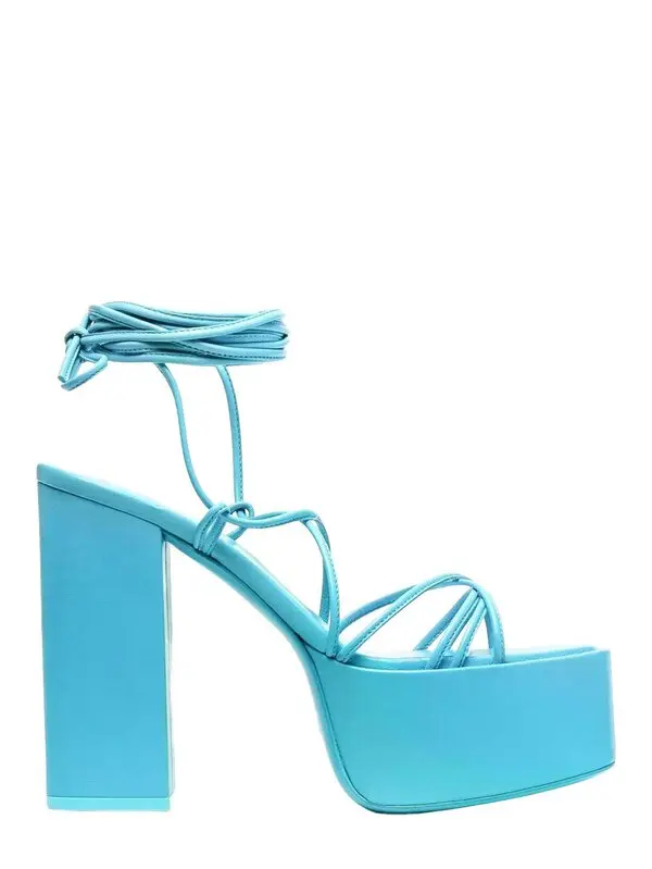 Paris Texas Tie-detail Open-toe Platform Sandals - Blue