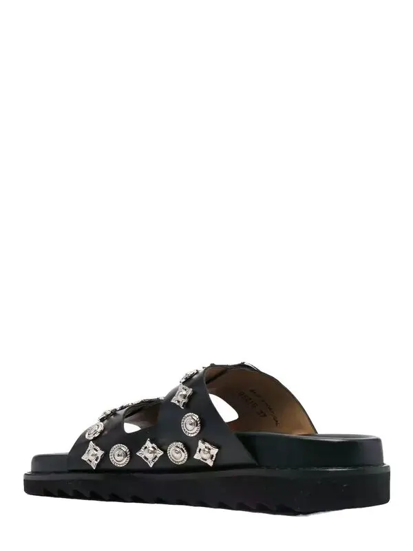 Toga Side-buckle Leather Sandals - Black