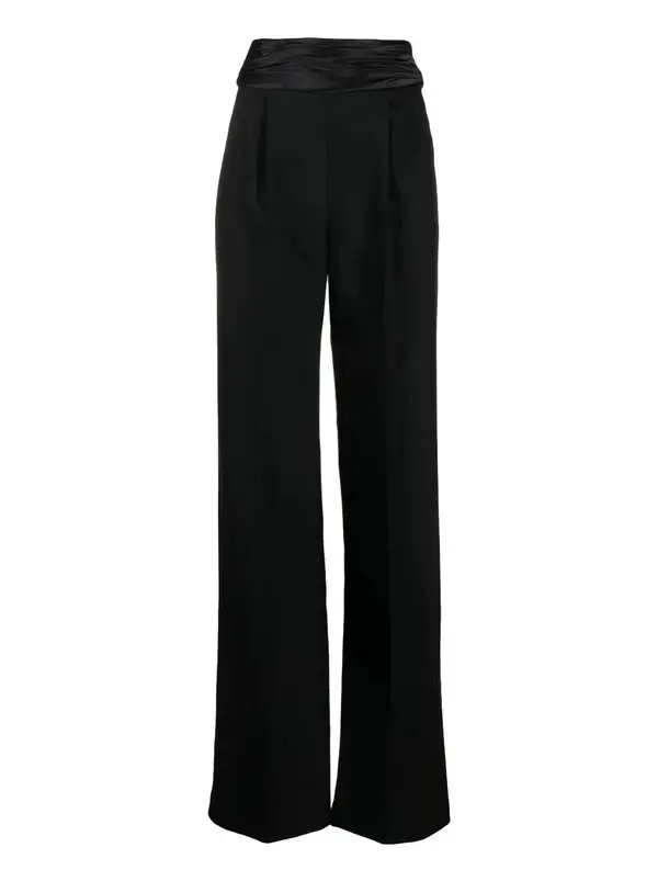 LAQUAN SMITH Sash-detail Tailored Wool Trousers - Black