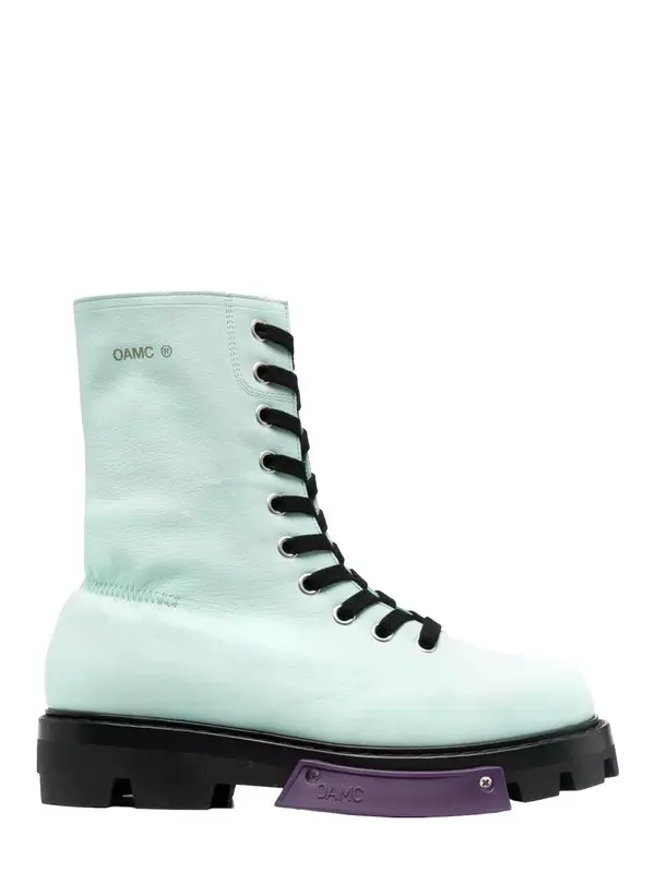 OAMC Logo-print Lace-up Boots - Blue