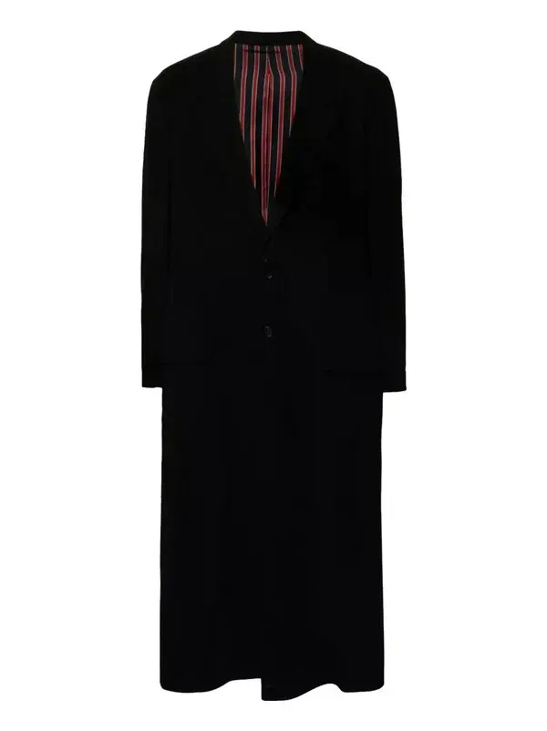 Yohji Yamamoto Wool Twill Coat - Black