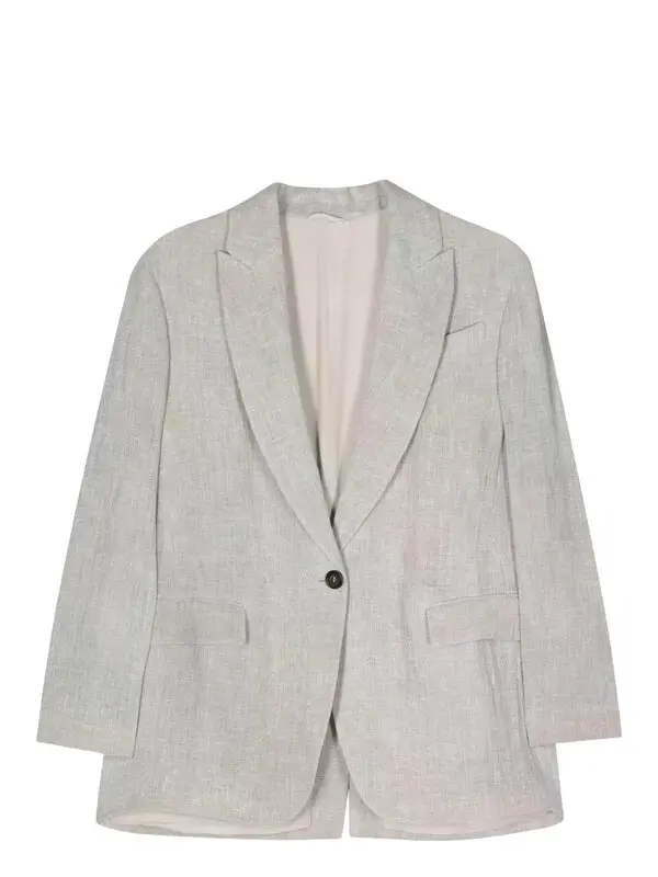 Brunello Cucinelli Intertwined Linen-blend Blazer - Grey