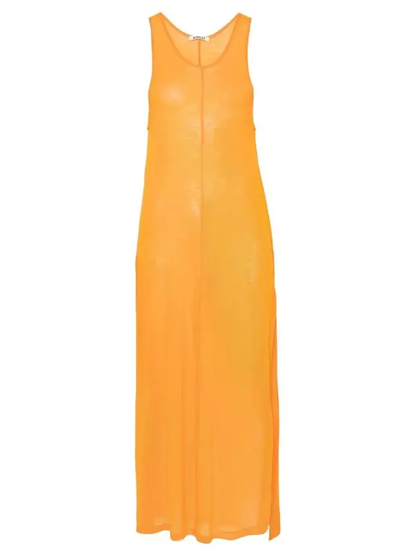 Auralee Semi-sheer Maxi Dress - Orange