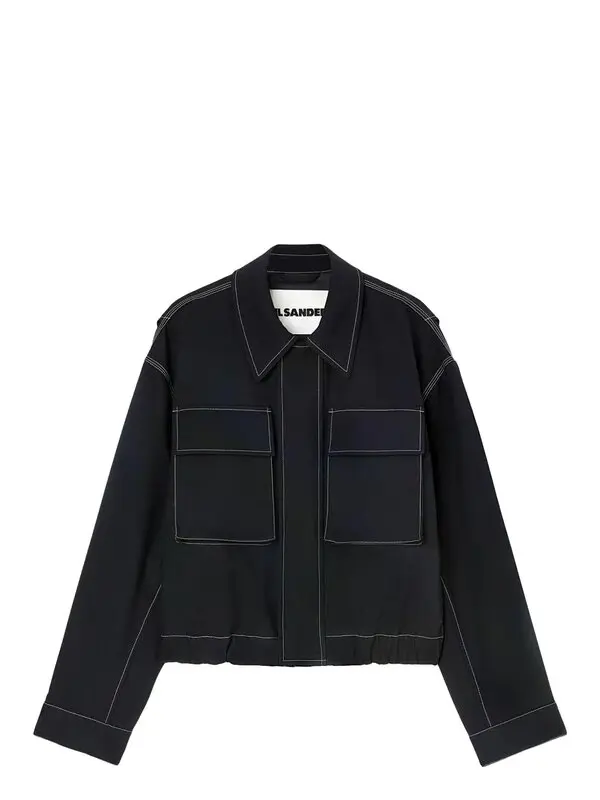 JIL SANDER Concealed Fastening Shirt Jacket - Blue