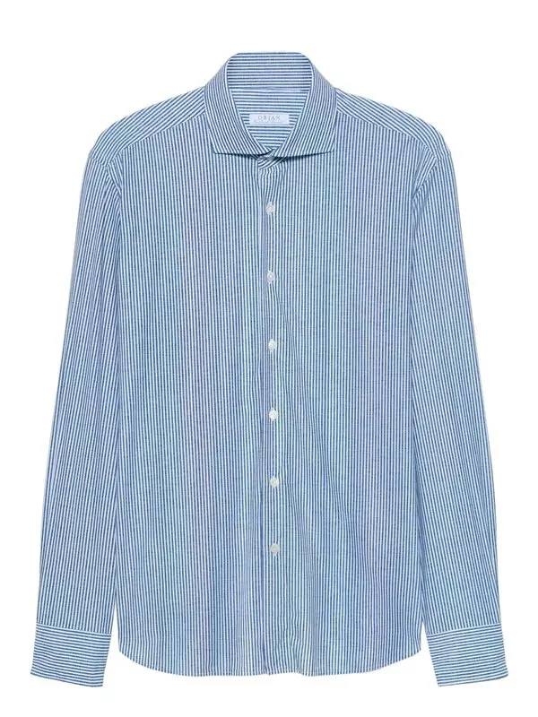 ORIAN Striped Stretch Shirt - Blue