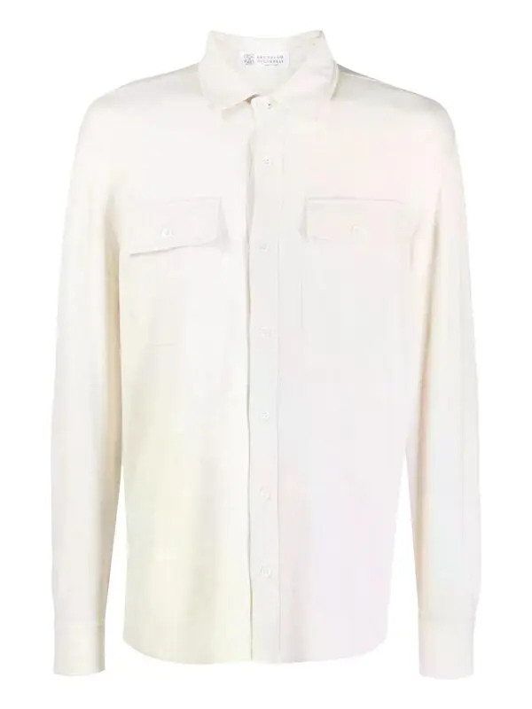 Brunello Cucinelli Long-sleeve Cotton Shirt - Neutrals
