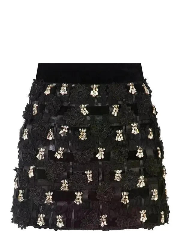 Dolce & Gabbana Embellished A-line Miniskirt - Black
