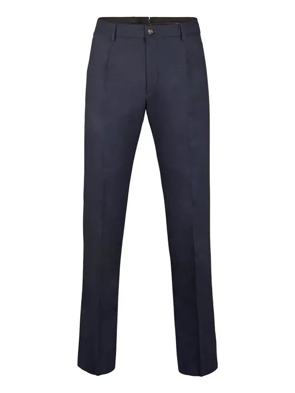 MOORER Pleat-detail Trousers - Blue