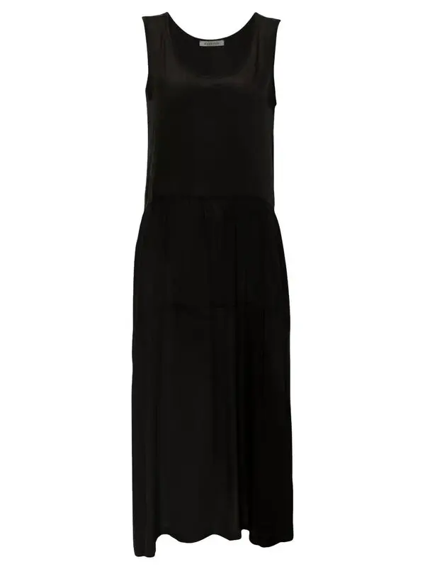 MAURIZIO MYKONOS Crepe Flared Maxi Dress - Black