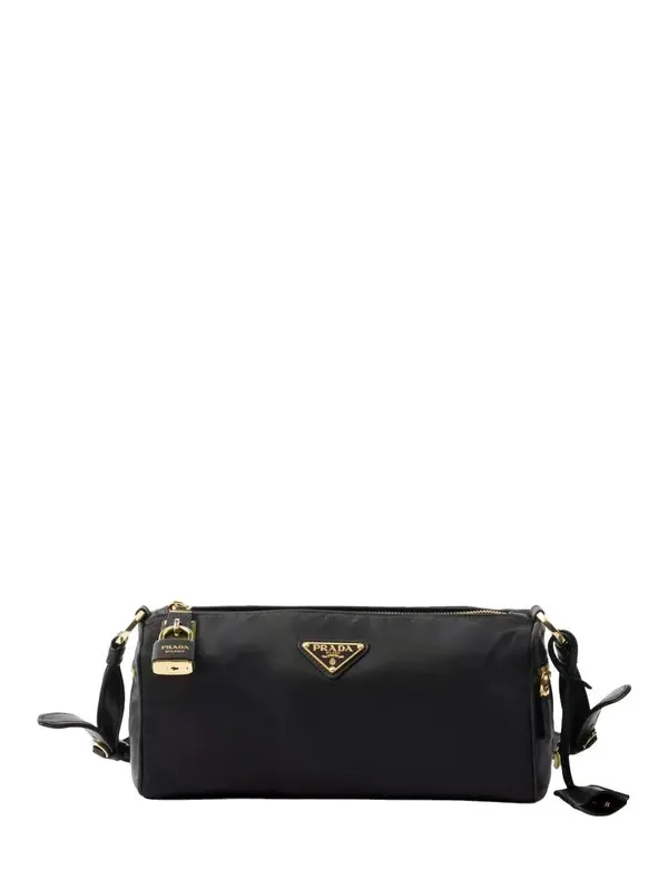 Prada Leather-trim Shoulder Bag - Black