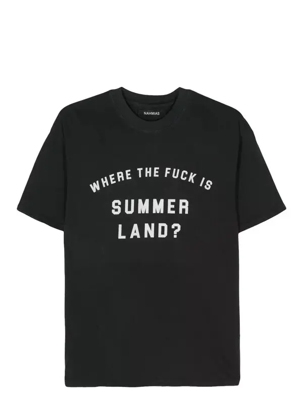 NAHMIAS Slogan-print T-shirt - Grey