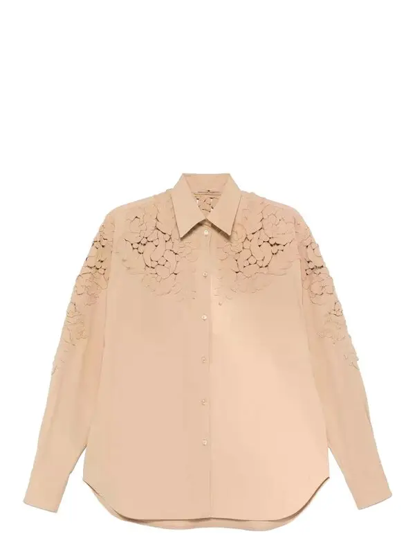 Ermanno Scervino Floral-appliqué Shirt - Brown