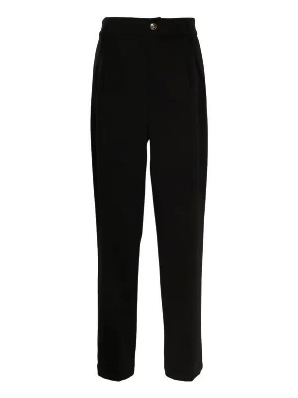 Versace Wide-leg Pleated Trousers - Black