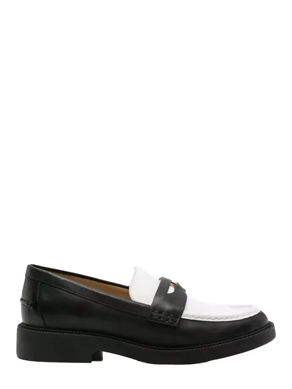 Michael Kors Logo-embossed Penny Leather Loafers - Black