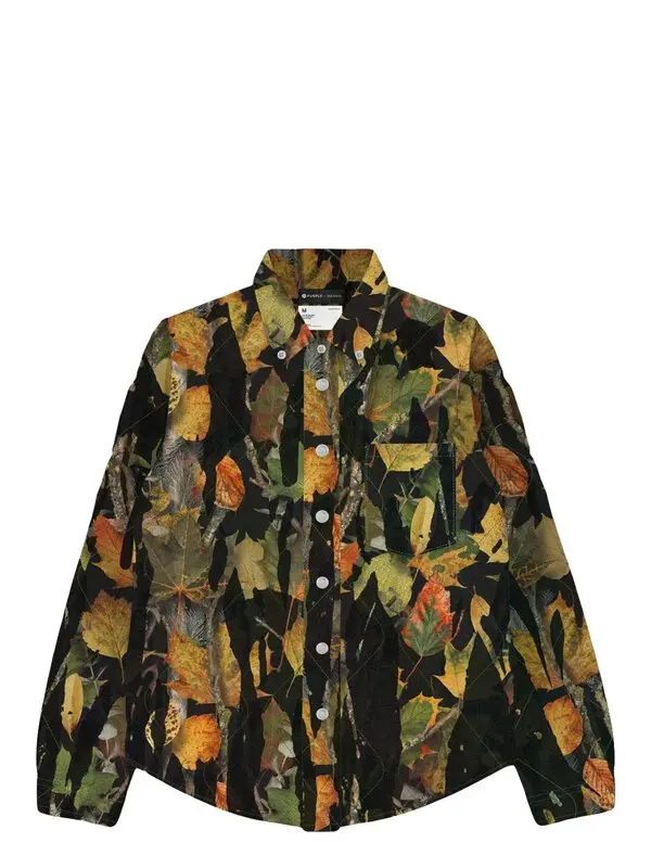 PURPLE BRAND P313 Drip Camo Quilted Shirt Jacket - Black