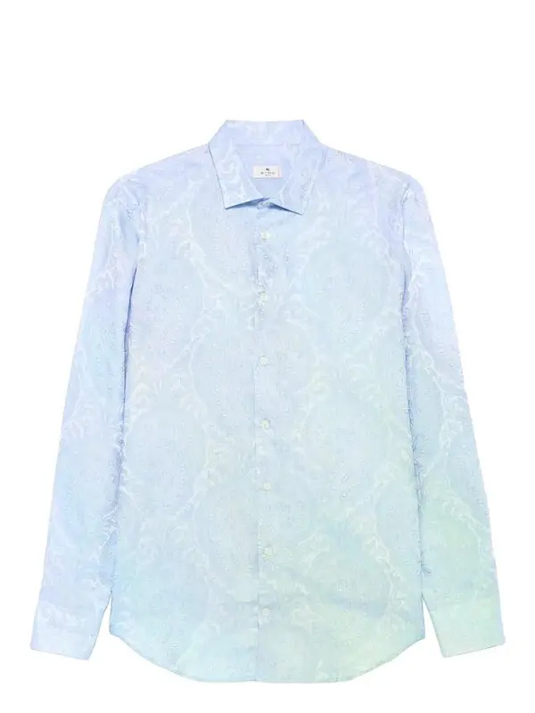 Etro Patterned-jacquard Shirt - Blue