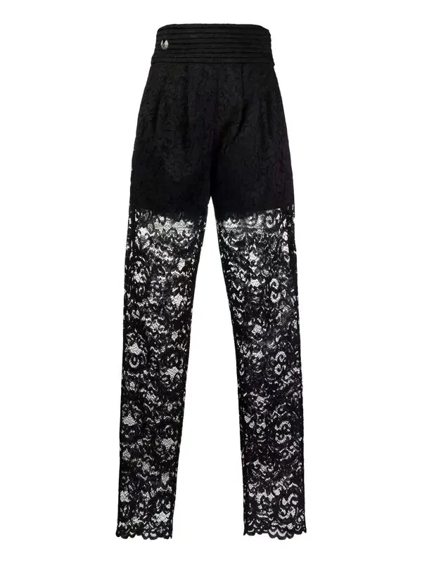 Philipp Plein Straight-leg Lace Trousers - Black