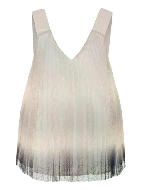 Armani Exchange Gradient Lace Pleated Blouse - Neutrals