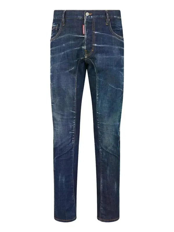 Dsquared2 Logo-appliqué Straight-leg Jeans - Blue