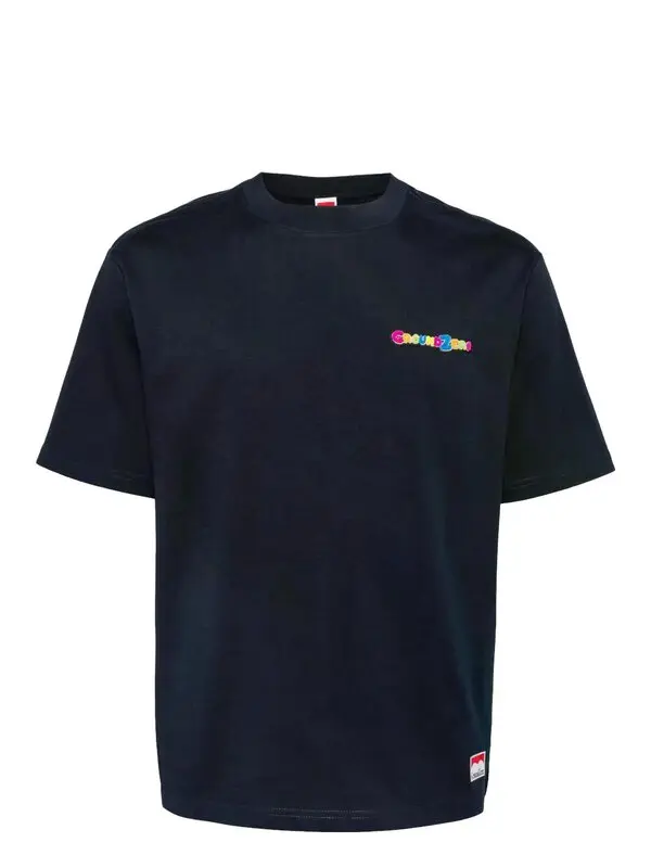 GROUND ZERO Logo-print Cotton T-shirt - Blue