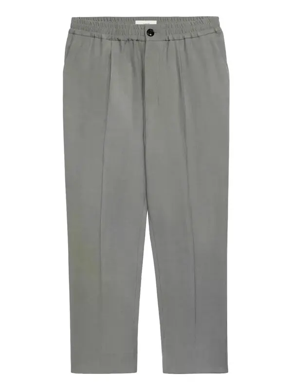 AMI Paris Elasticated Cropped Trousers - Grey
