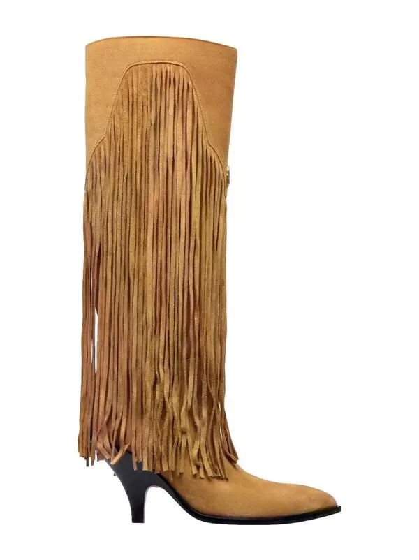 Bally 40mm Fringed Suede Knee-high Boots - Brown