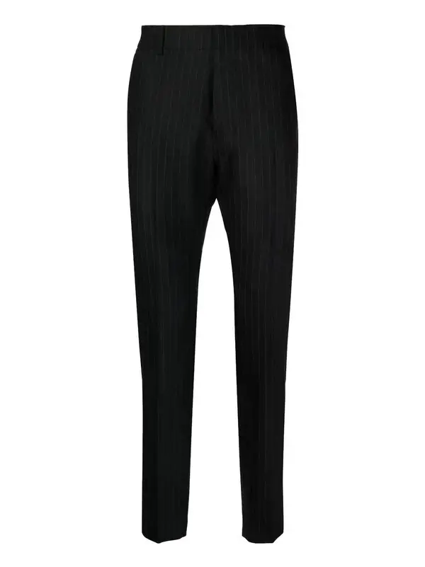 AMI Paris Pinstriped Tapered Trousers - Black