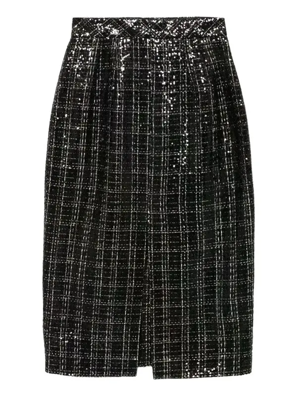 Dice Kayek Sequined Mid-calf Length Skirt - Black